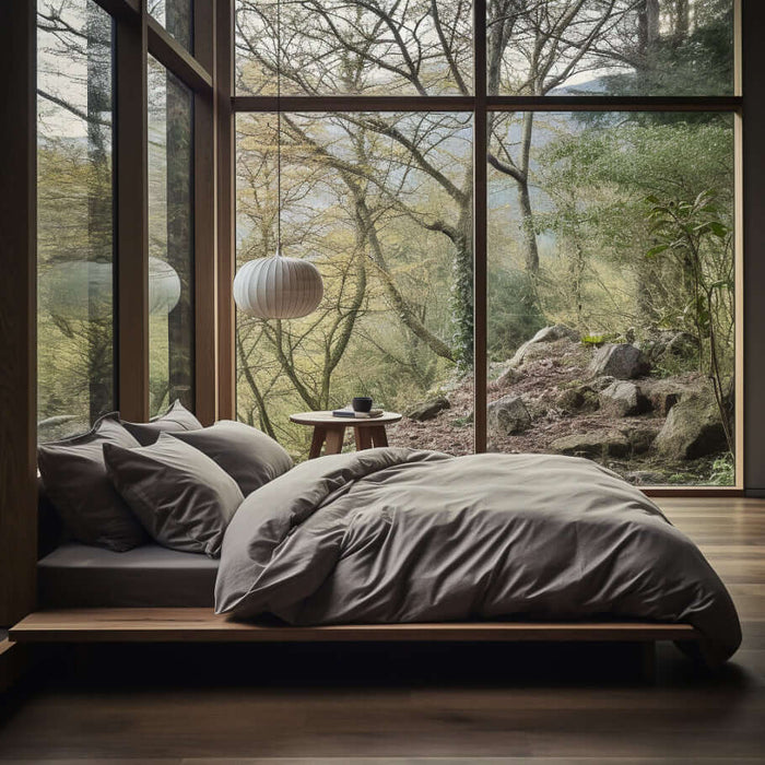 Graphite Grey Cotton Bedding Set