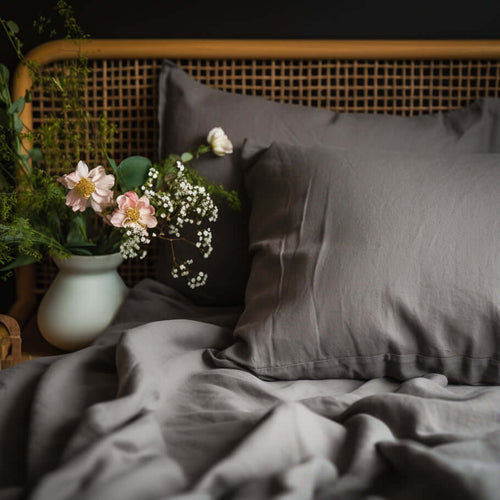 Graphite Grey Cotton Bedding Set